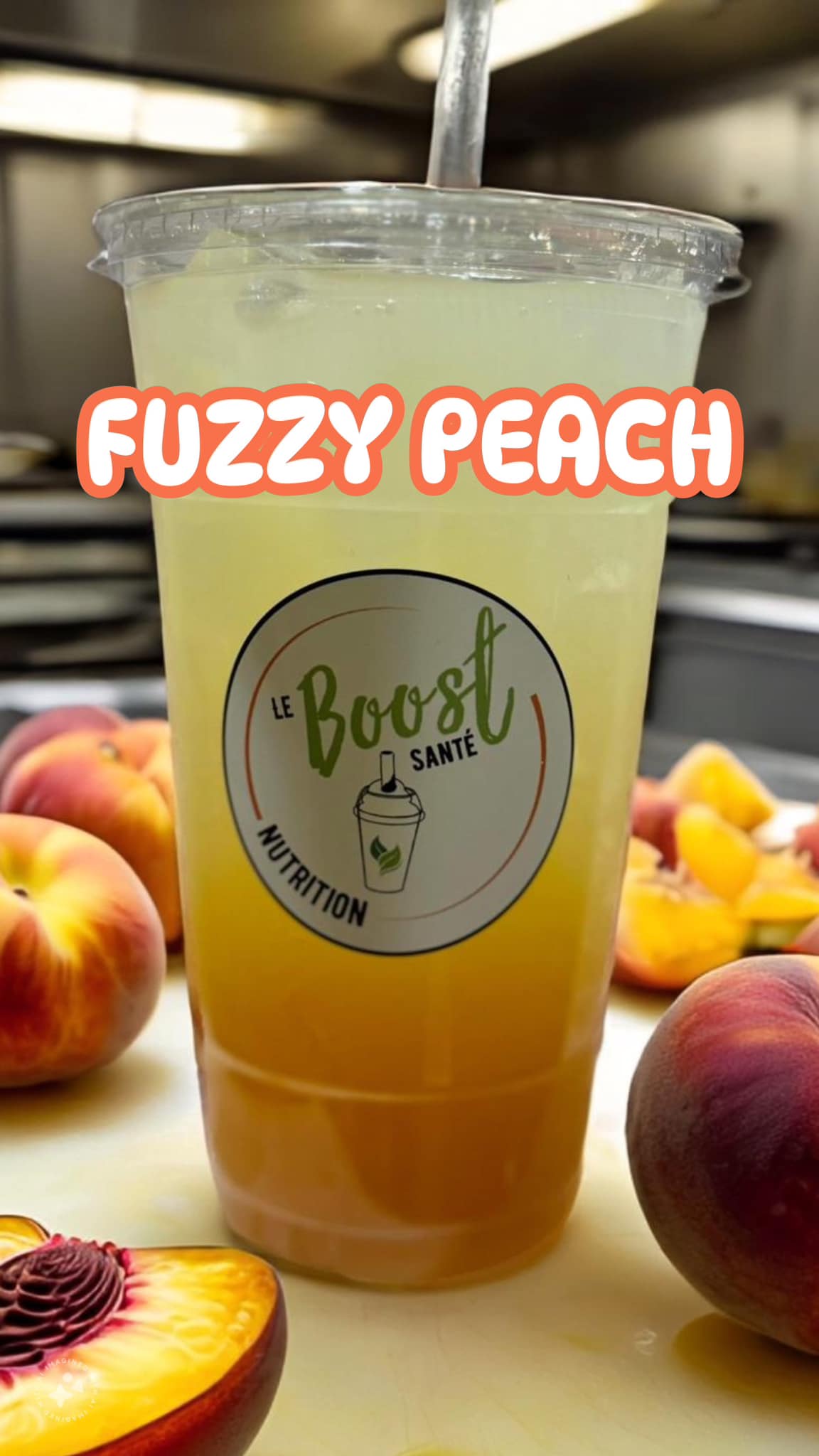 Boisson énergisante Fuzzy Peach - 32oz - Le BOOST Santé Nutrition